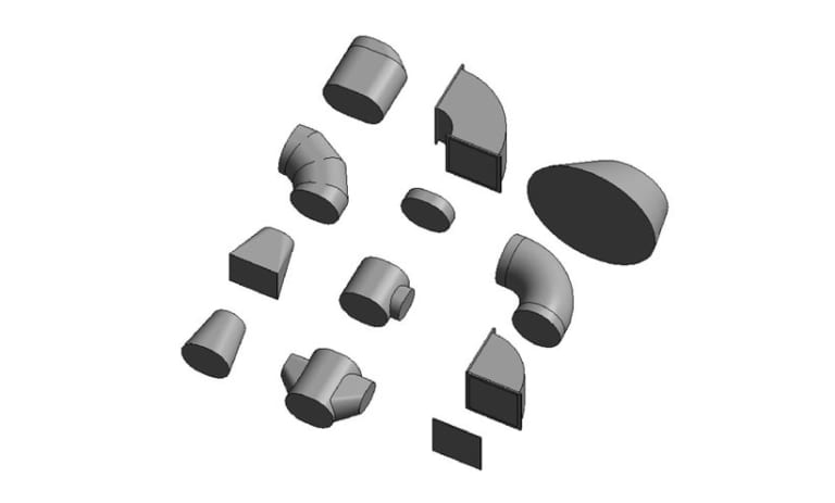 Chia sẻ bộ Family Duct Fittings trong Revit 2021 - Revit.vn